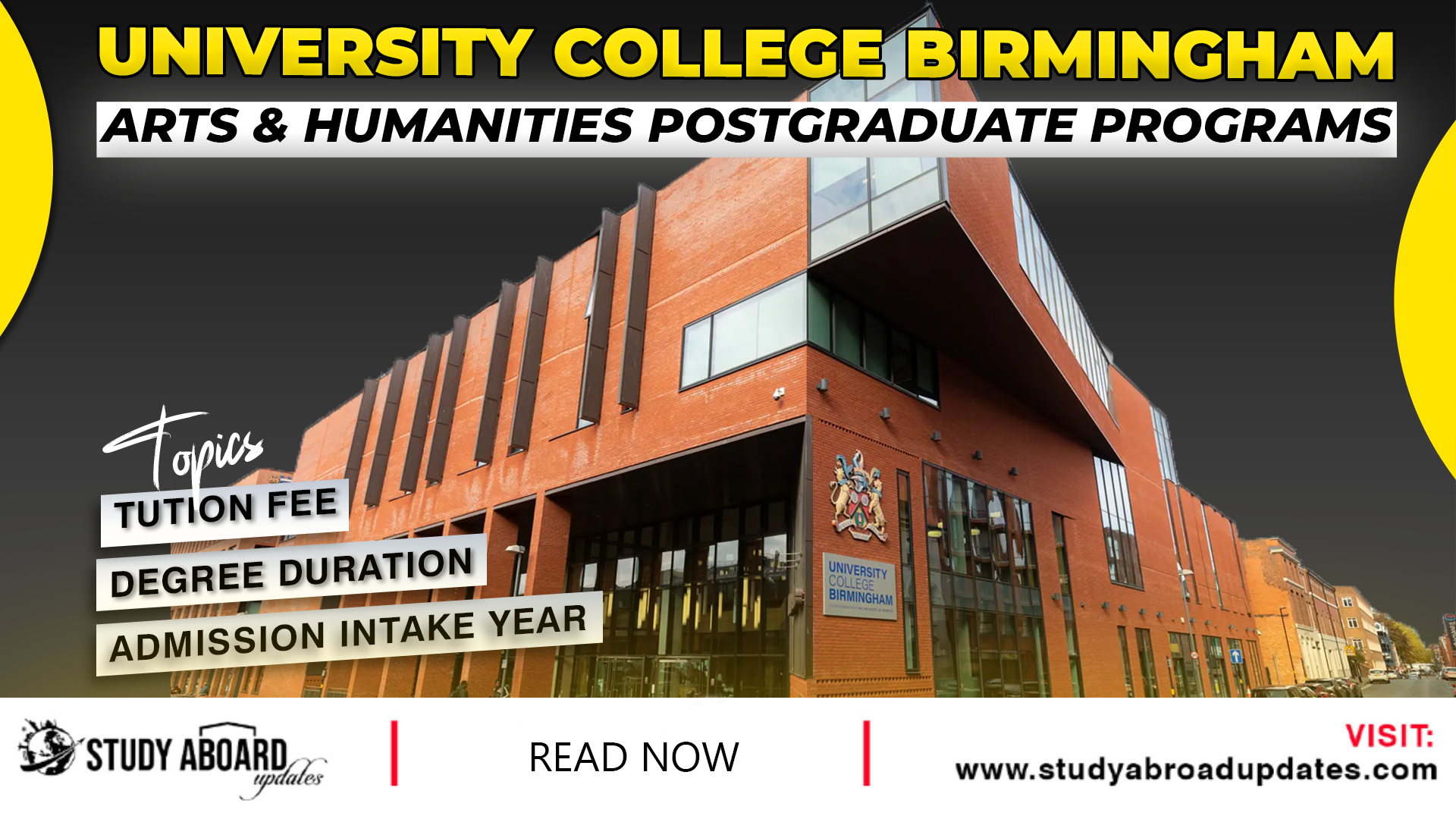 University College Birmingham Arts & Humanities Postgraduate Programs
