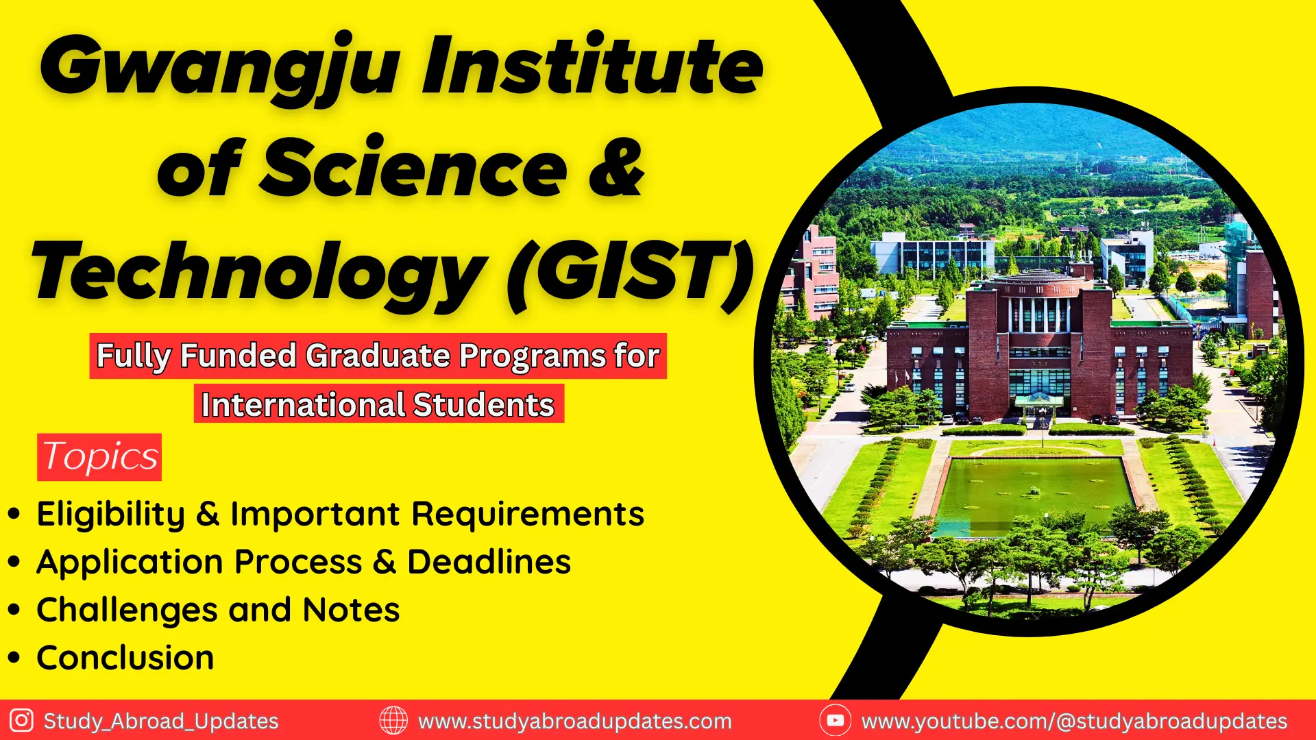 GIST Scholarships 2026: Graduate Programs - Study Abroad Updates